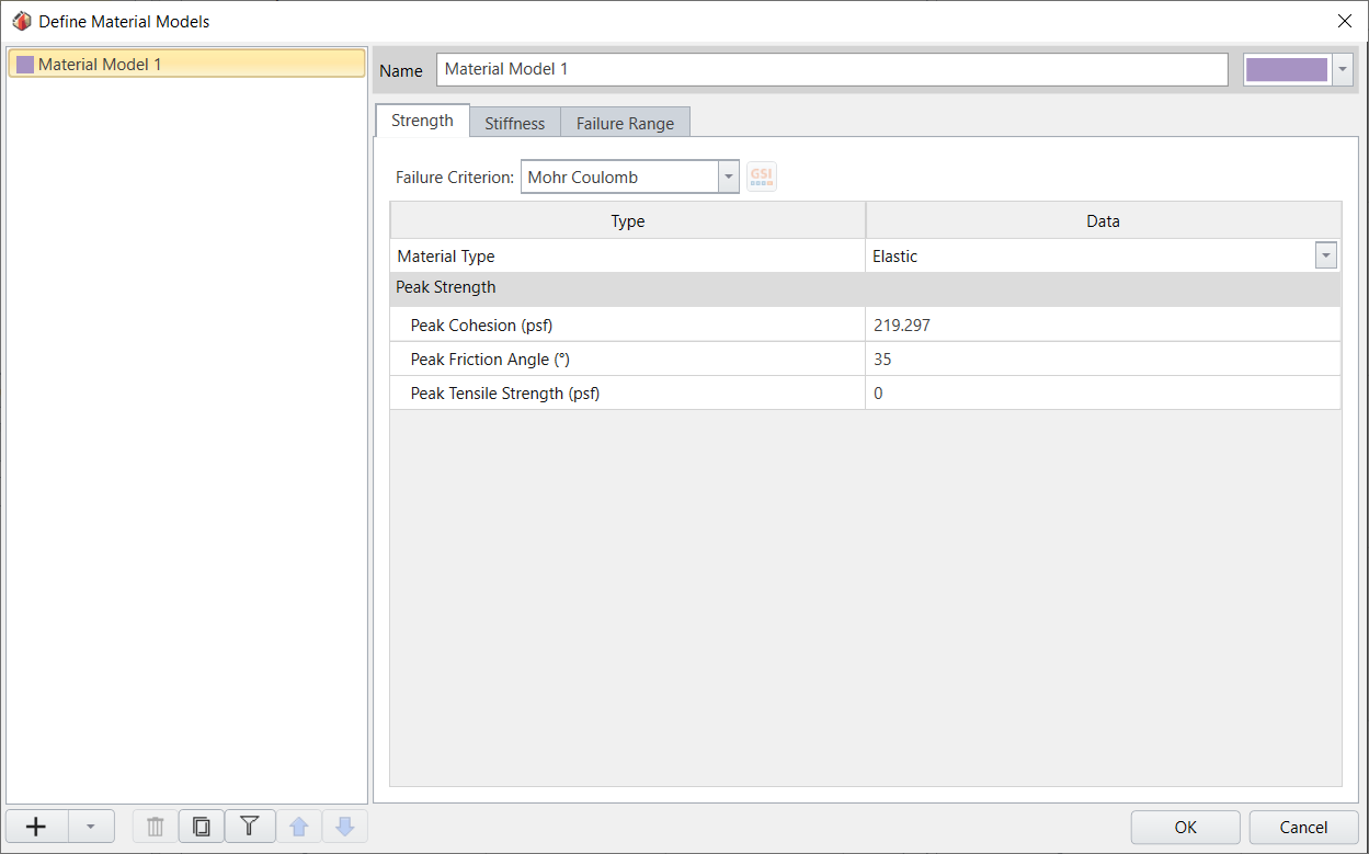 RSData Documentation | Define Material Models